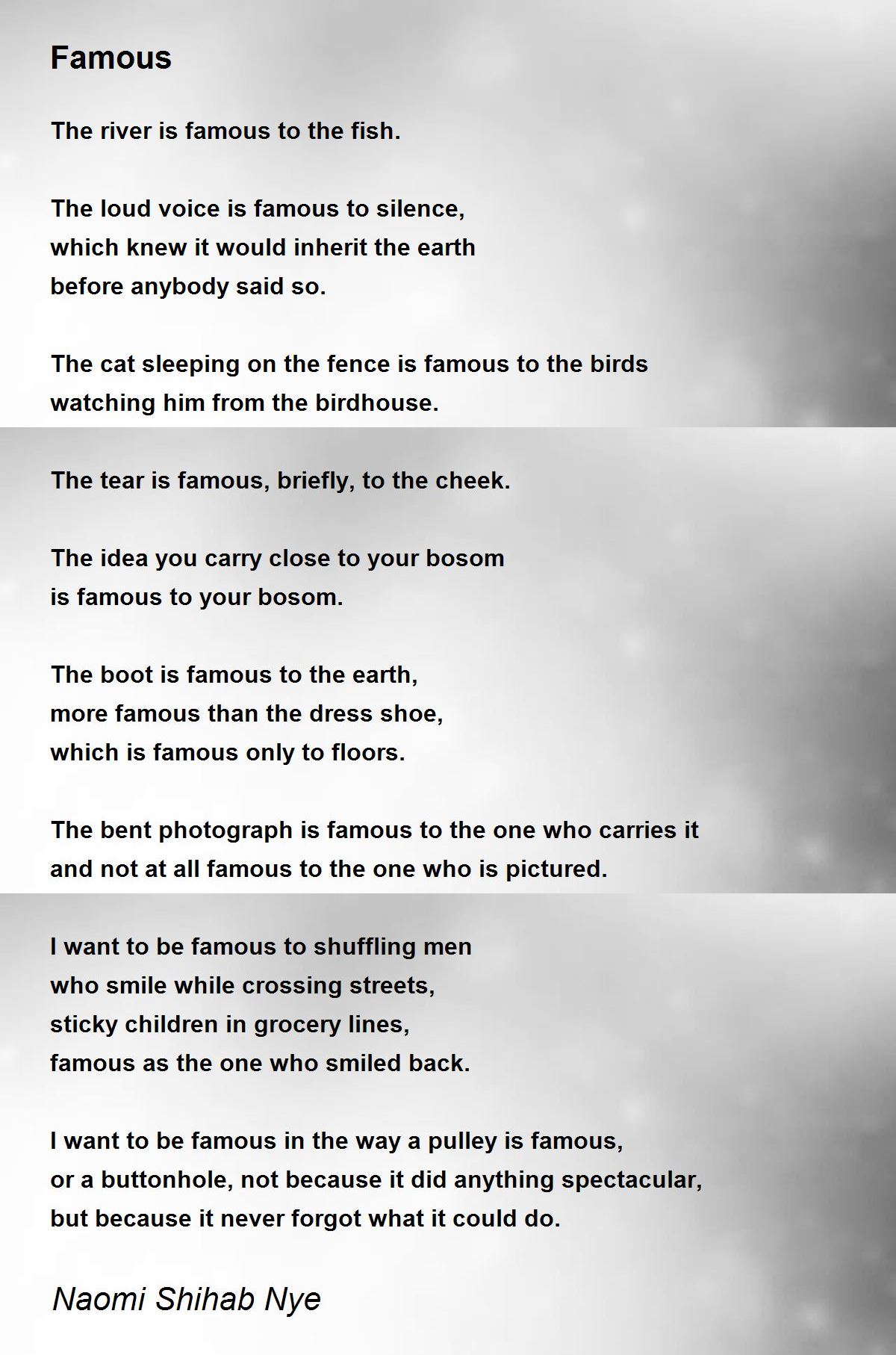 Famous Poem by Naomi Shihab Nye - Poem Hunter
