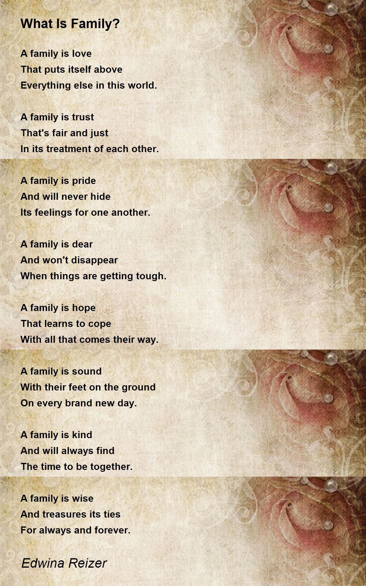 What Is Family Poem By Edwina Reizer Poem Hunter