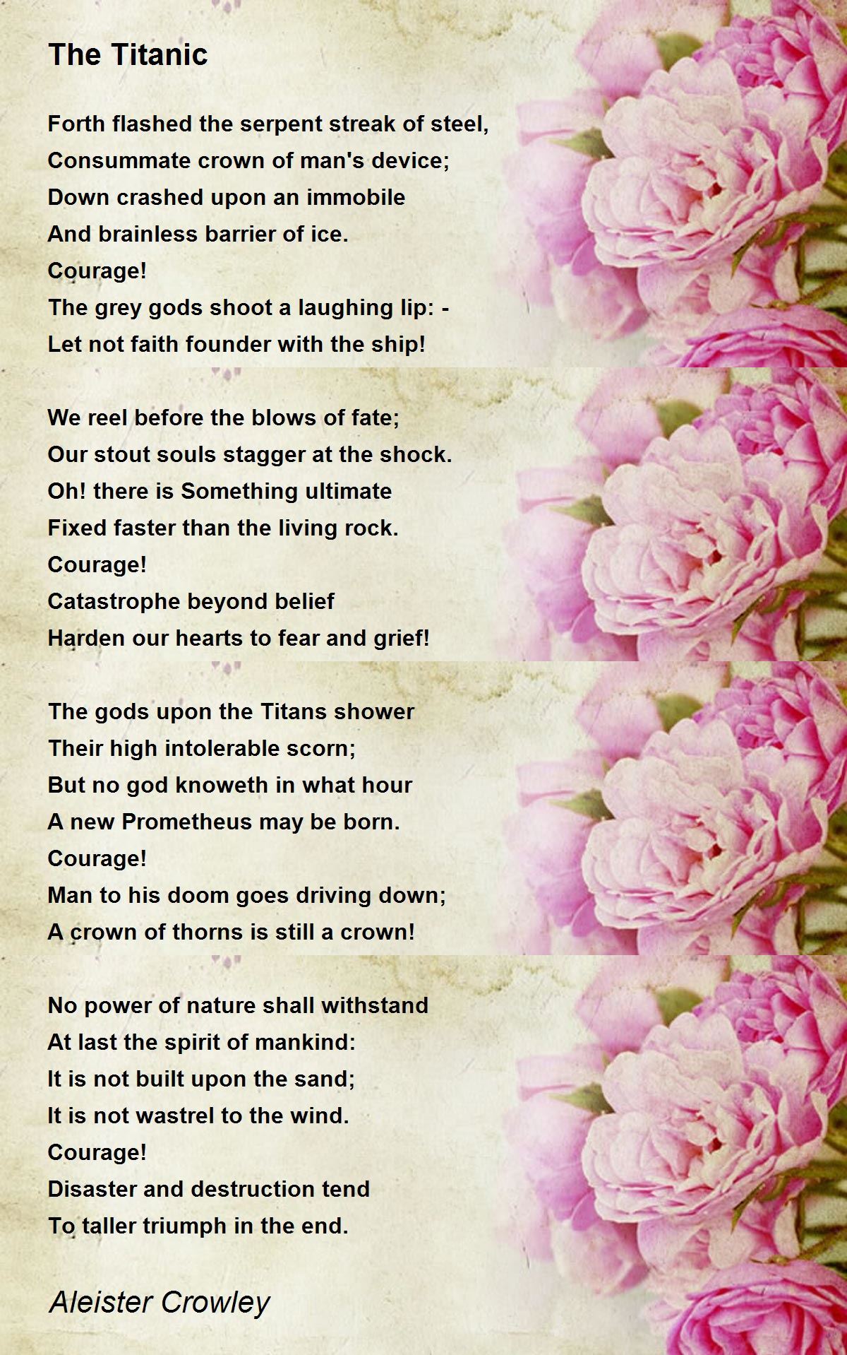 The Titanic Poem by Aleister Crowley - Poem Hunter