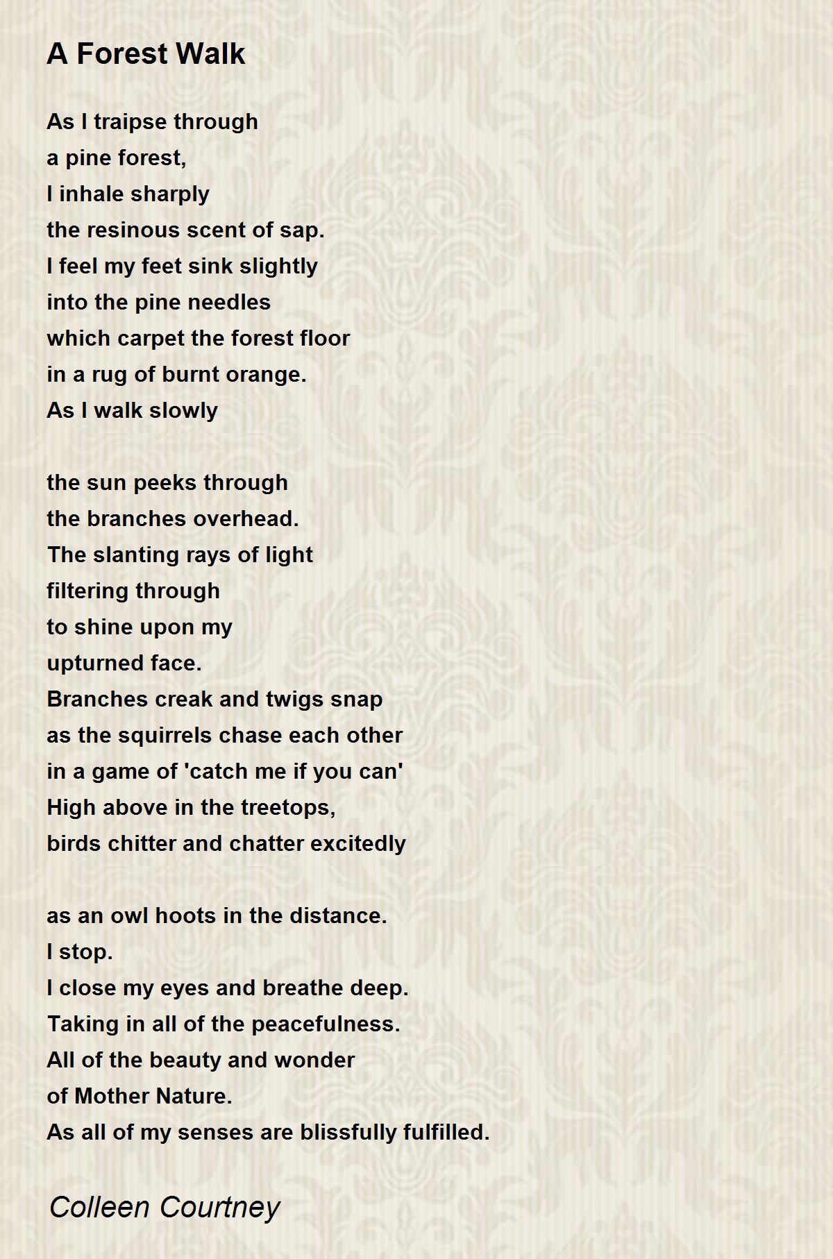 A Forest Walk Poem by Colleen Courtney - Poem Hunter