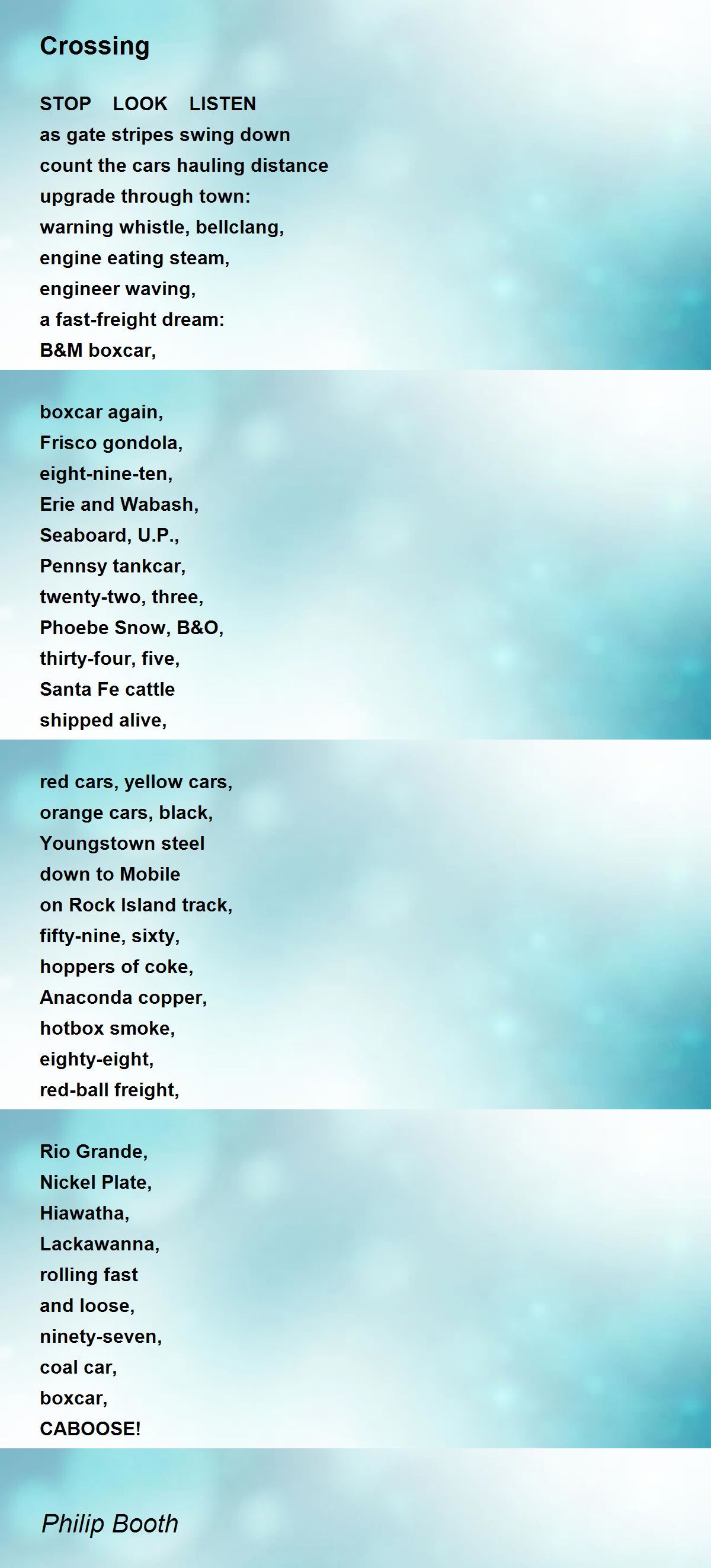 Crossing Poem by Philip Booth - Poem Hunter