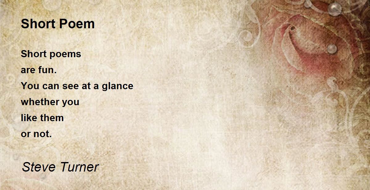 Short Poem Poem by Steve Turner - Poem Hunter