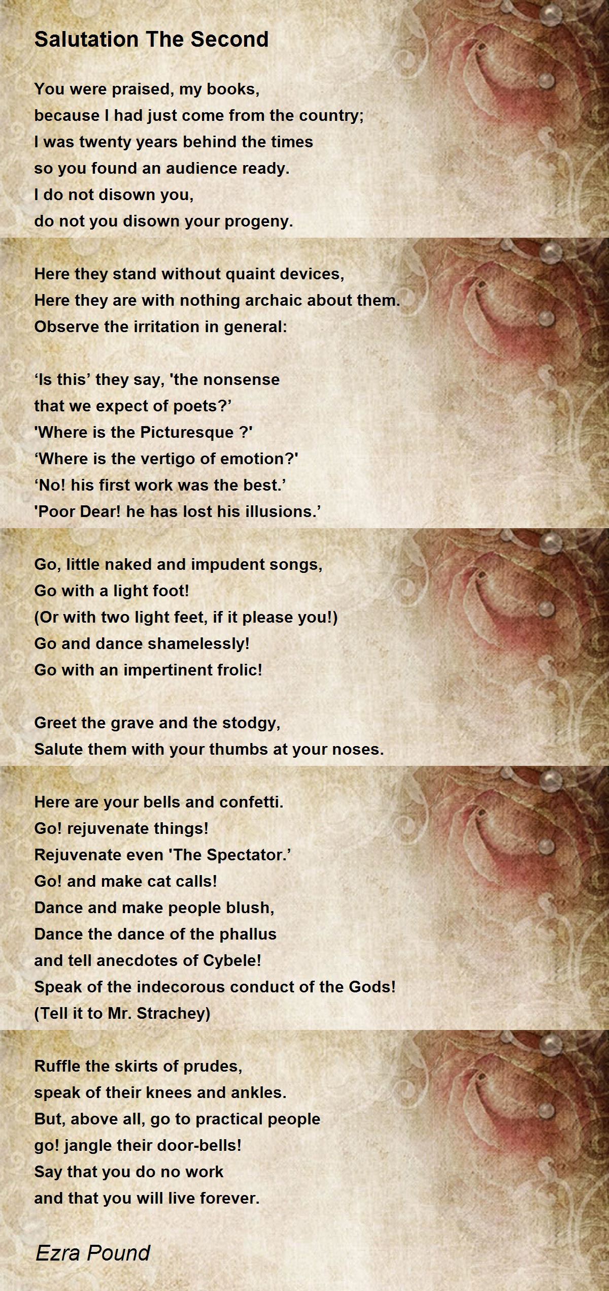 Salutation The Second Poem by Ezra Pound - Poem Hunter