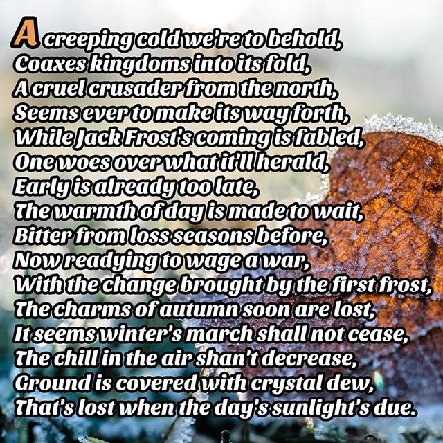 First Frost, Poem On Nature by Christian Lacdael - First Frost, Poem On ...