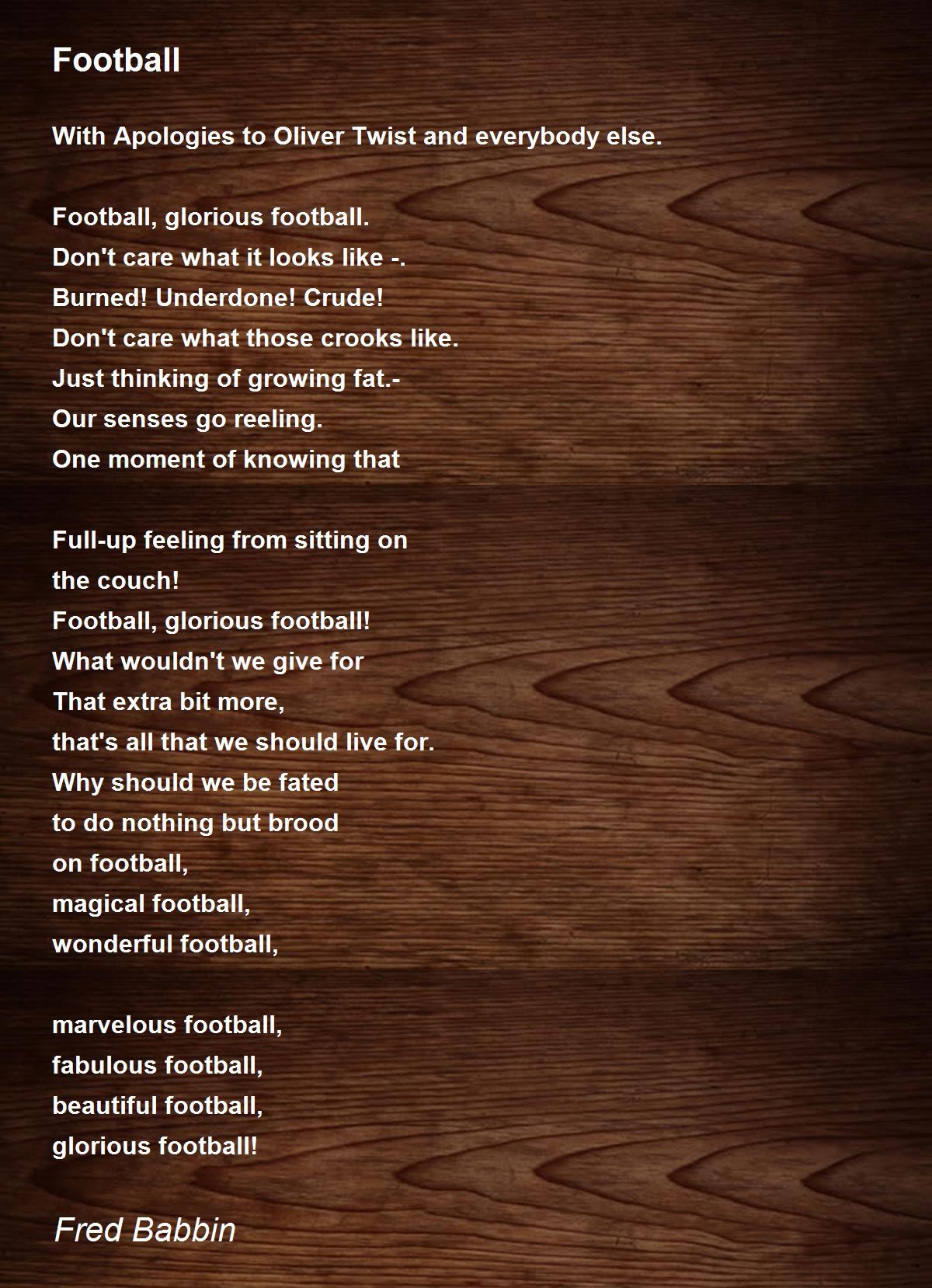 Football Poetry Books at Lorelei Rios blog