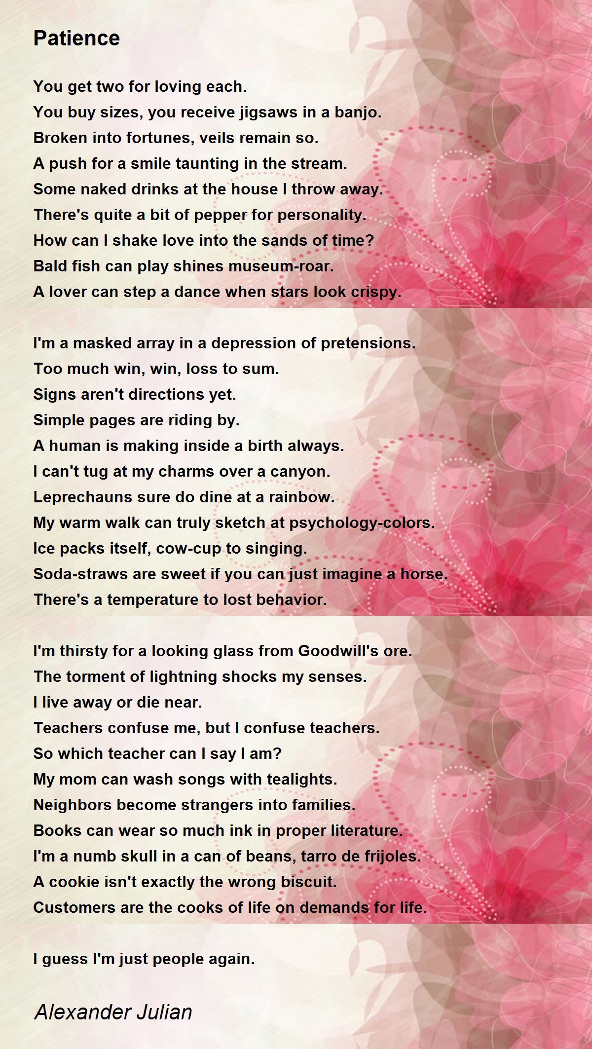 Patience - Patience Poem by Alexander Julian