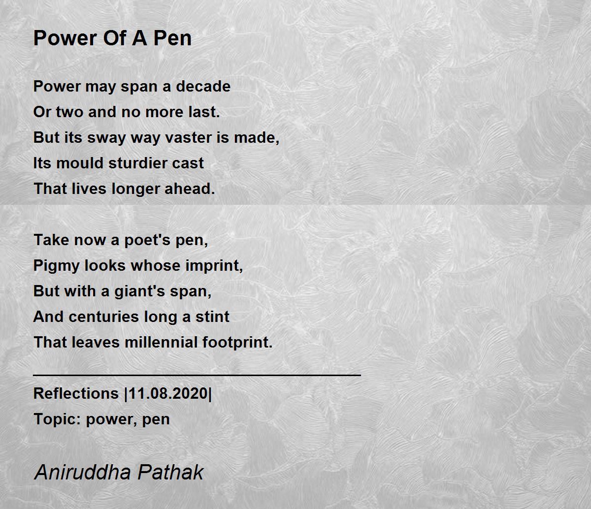 Power Of A Pen by Aniruddha Pathak - Power Of A Pen Poem