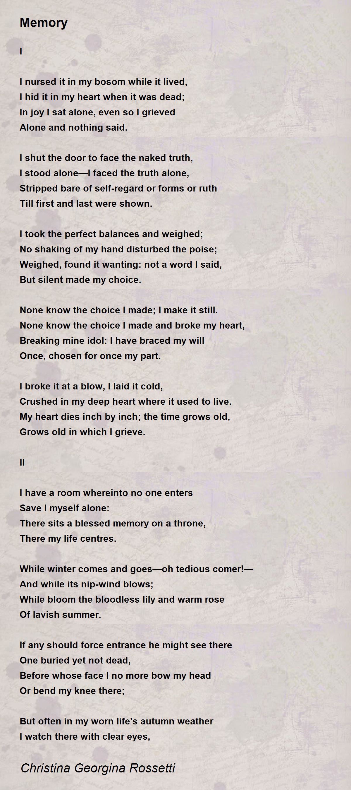 Poem by christina rossetti when i am dead - apolaptop