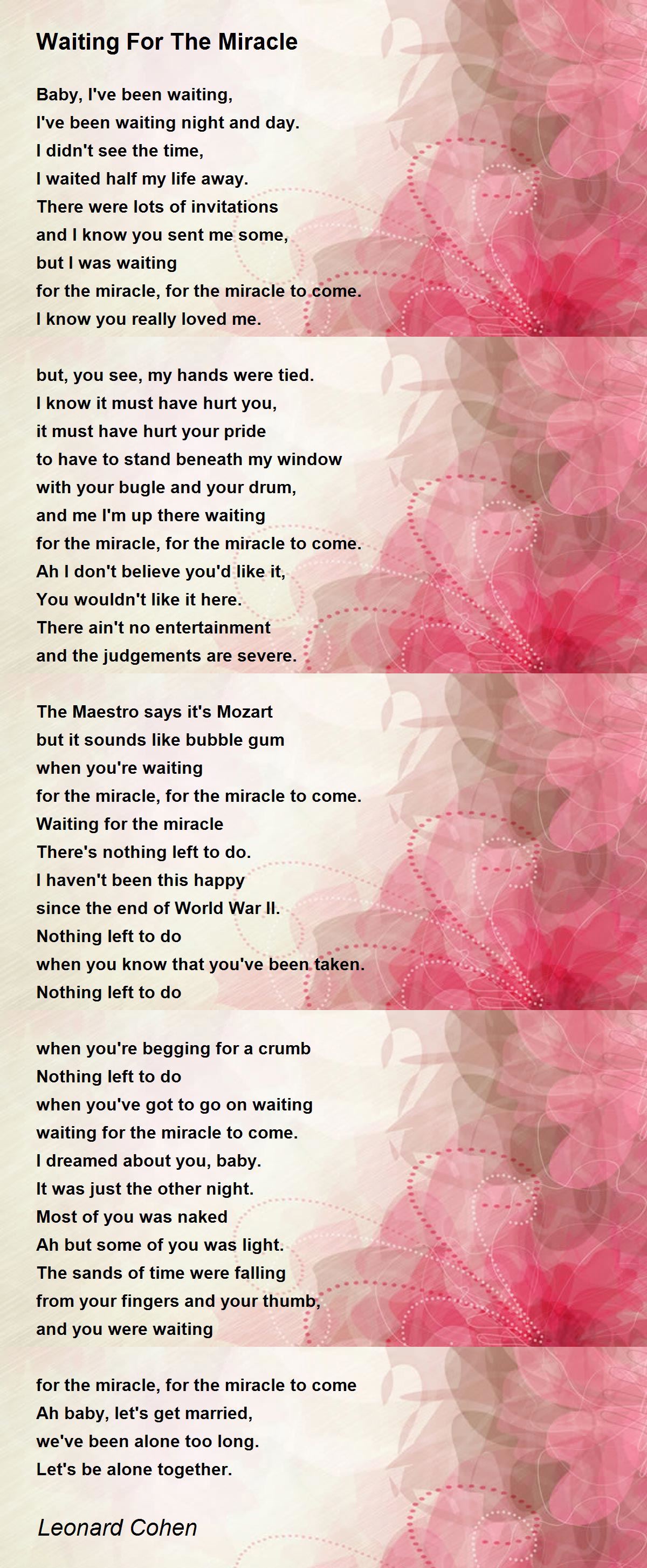 Waiting For The Miracle Quotes