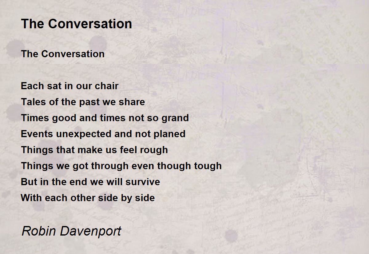 The Conversation by Robin Davenport - The Conversation Poem