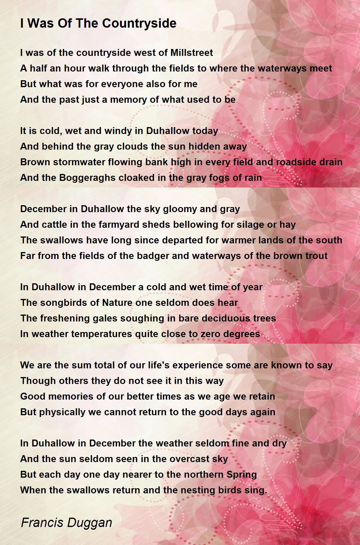 I Was Of The Countryside - I Was Of The Countryside Poem by Francis Duggan