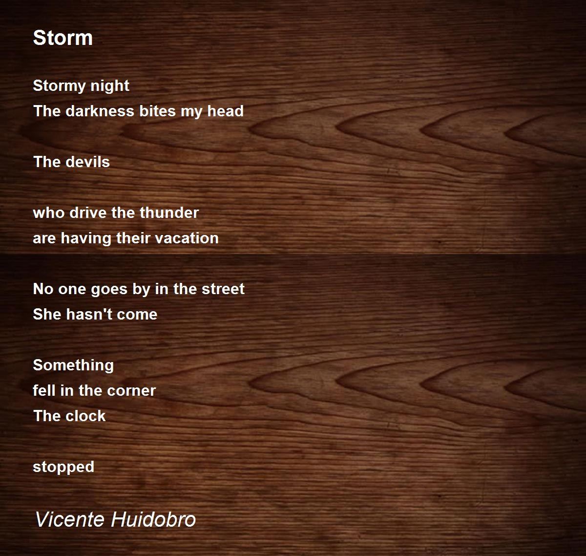 Storm - Storm Poem by Vicente Huidobro