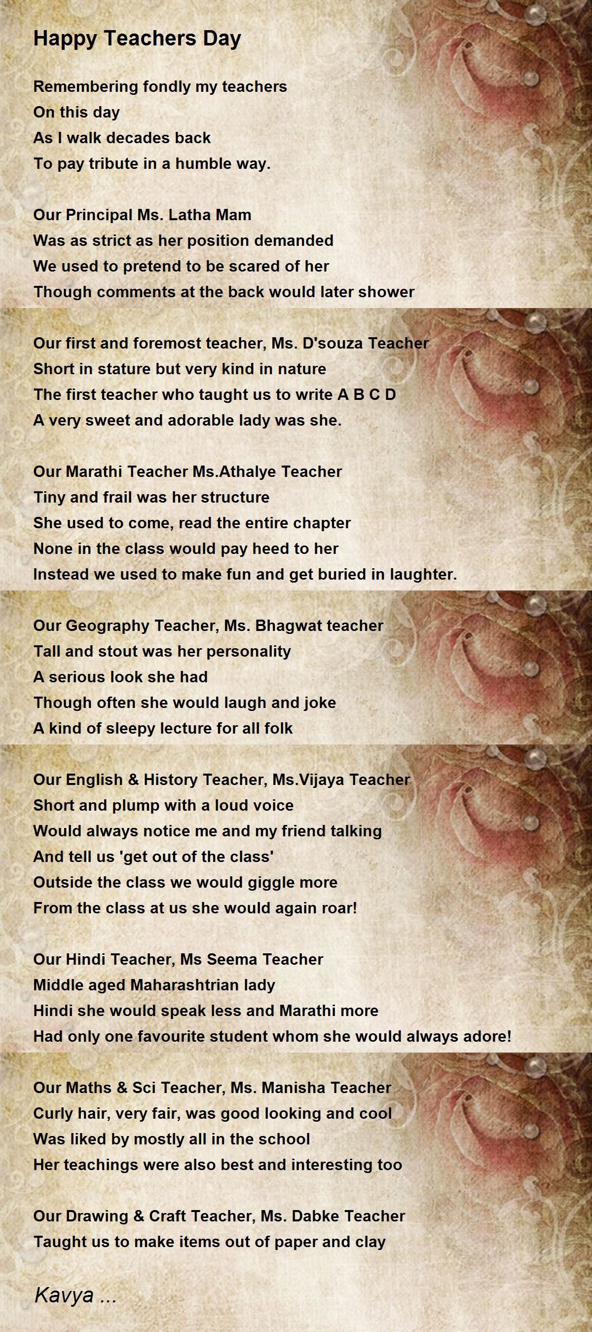 Teachers Day Poems