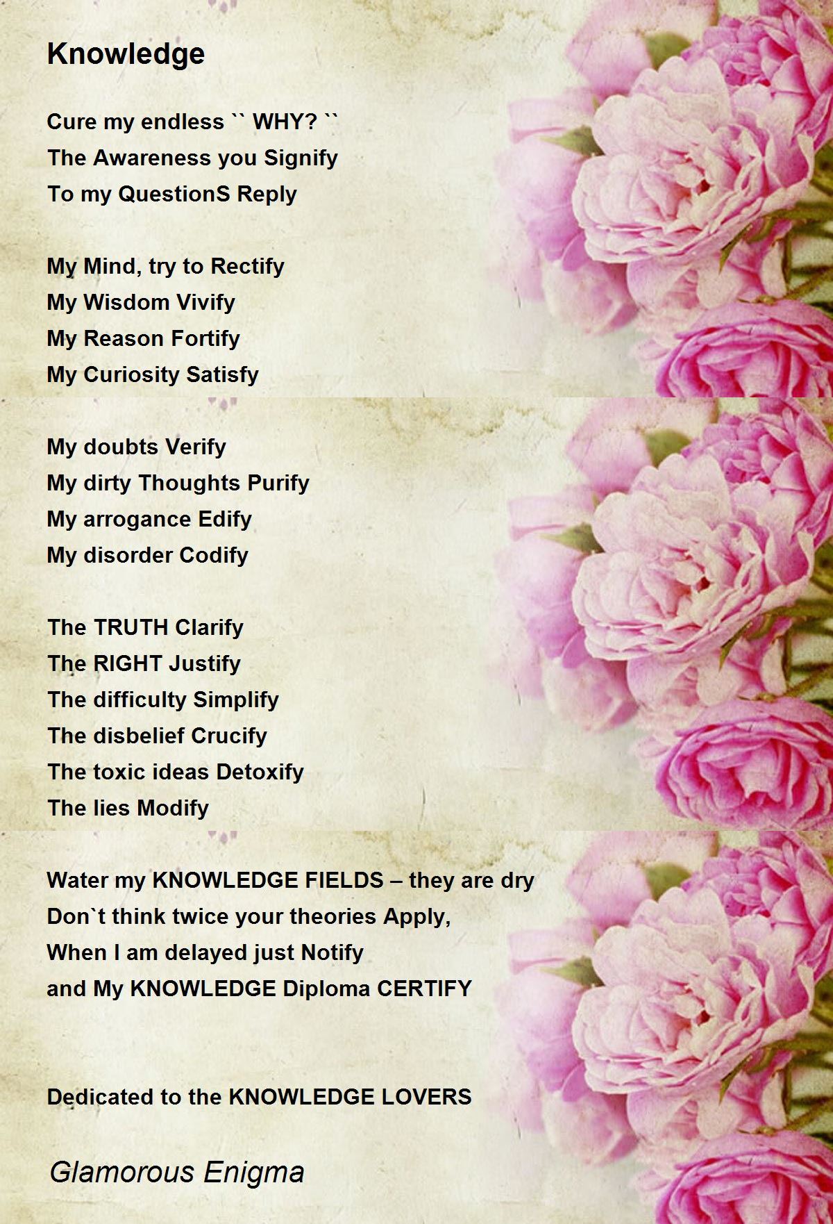 Knowledge Poems Quotes