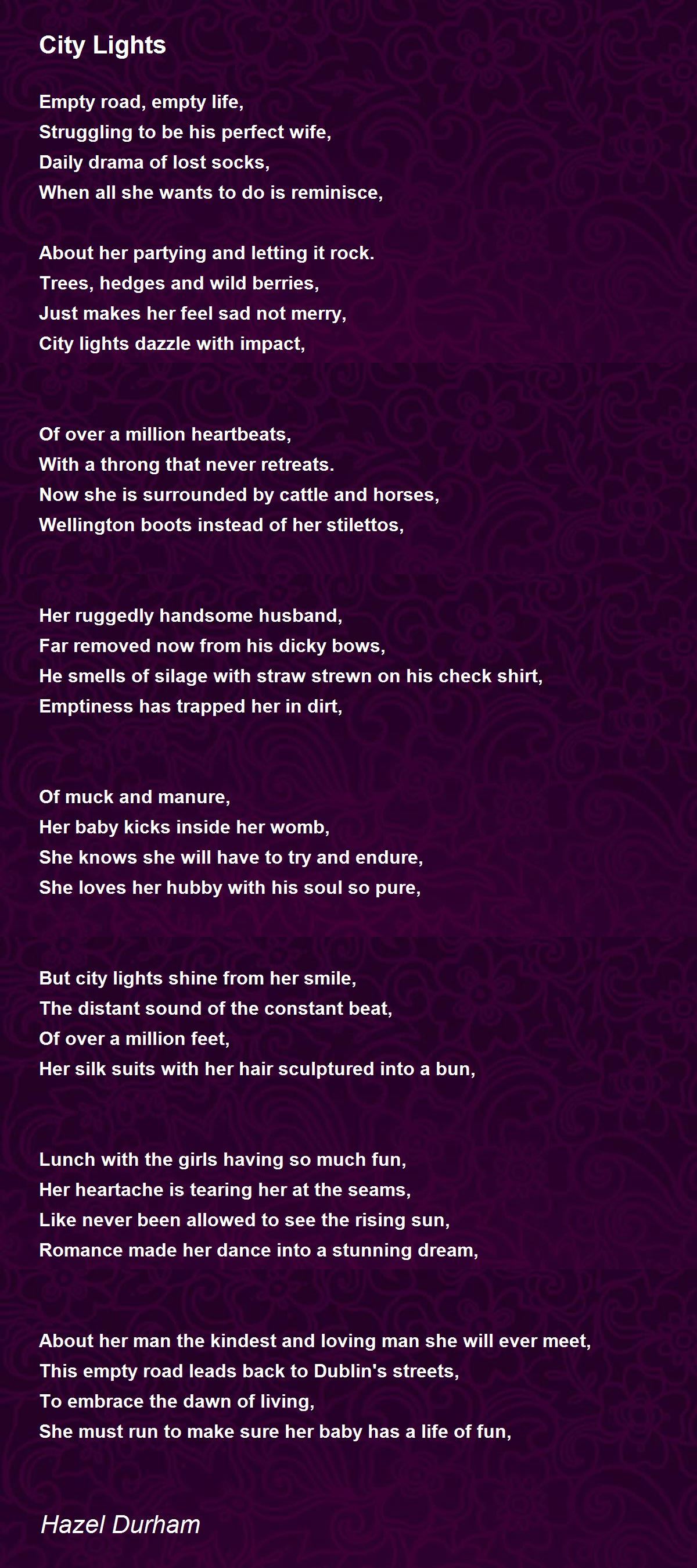 City Lights Poem by Hazel Durham - Poem Hunter