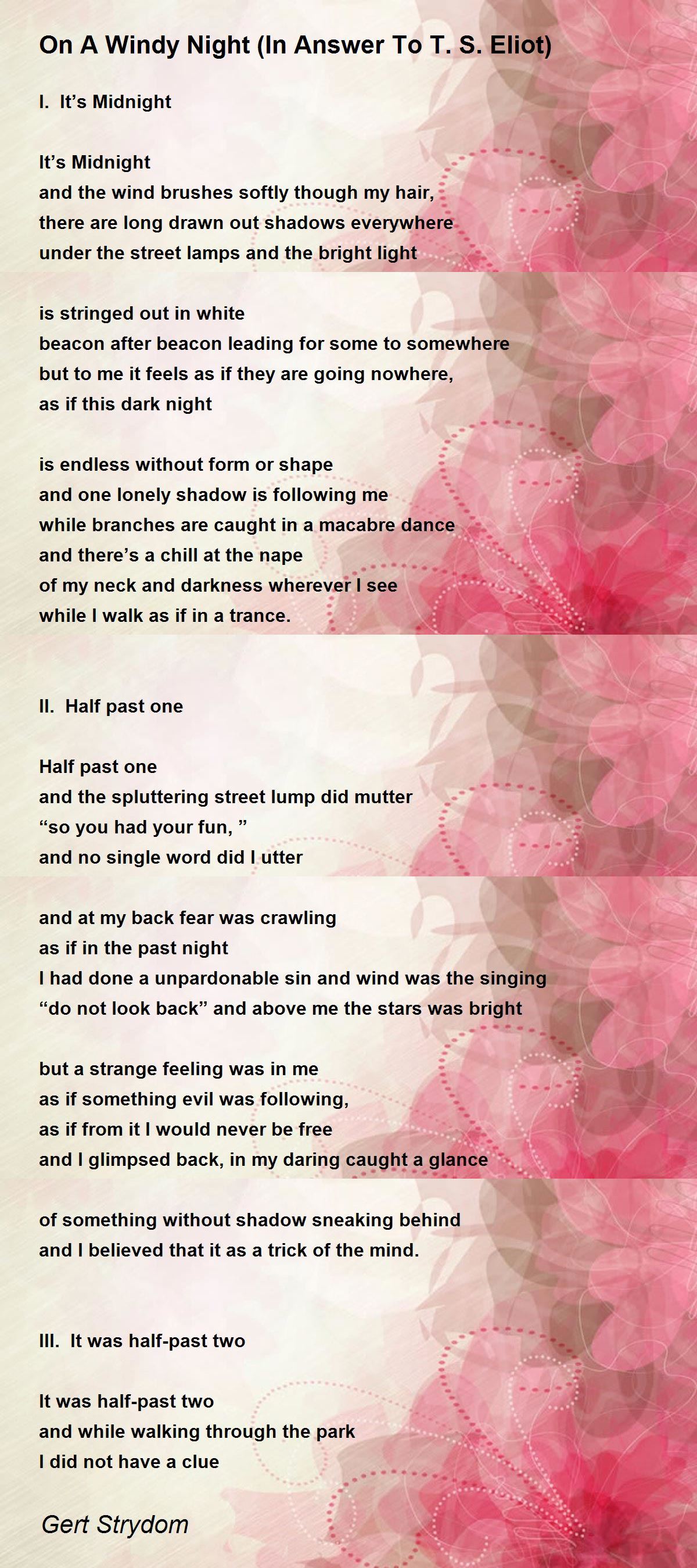 On A Windy Night (In Answer To T.S. Eliot) - On A Windy Night (In ...