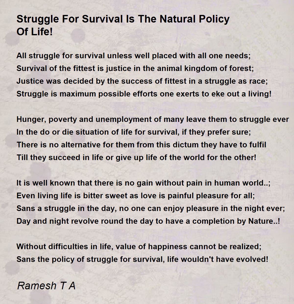 Survival Poems Quotes