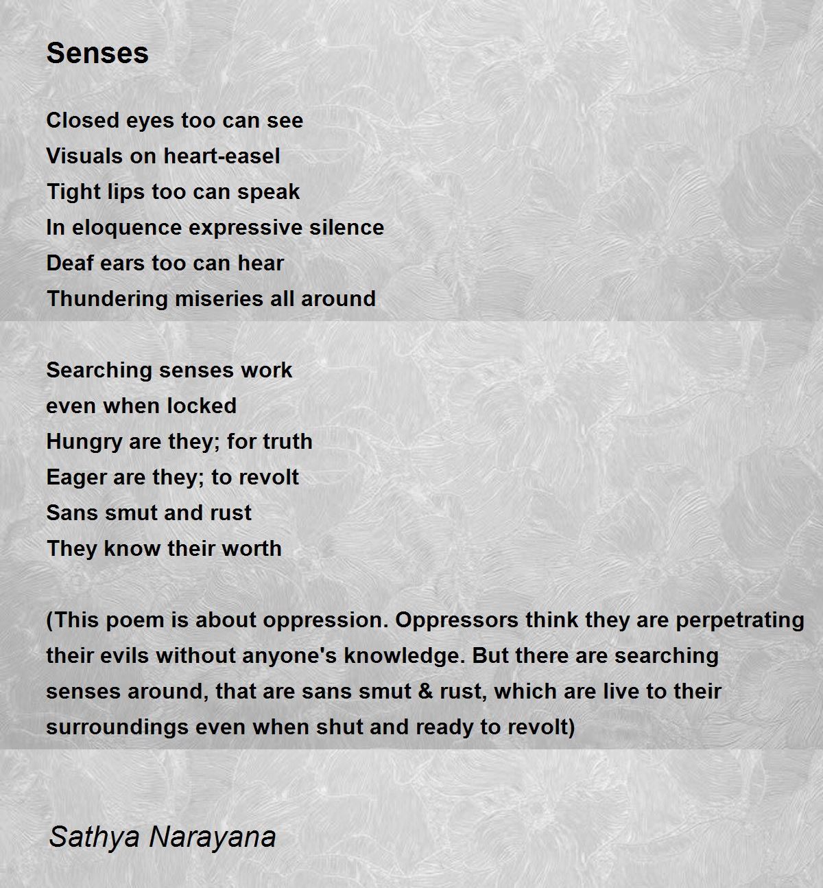 Poems With 5 Senses