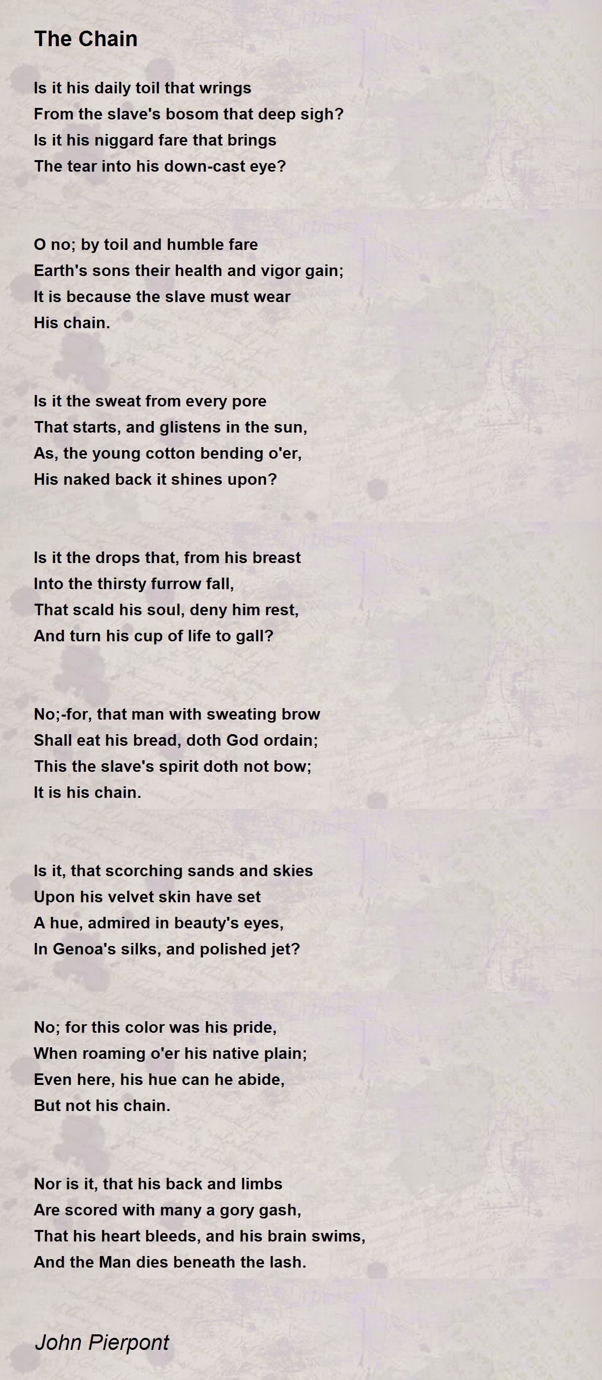 Chain Poem Examples at Pamela Beeler blog