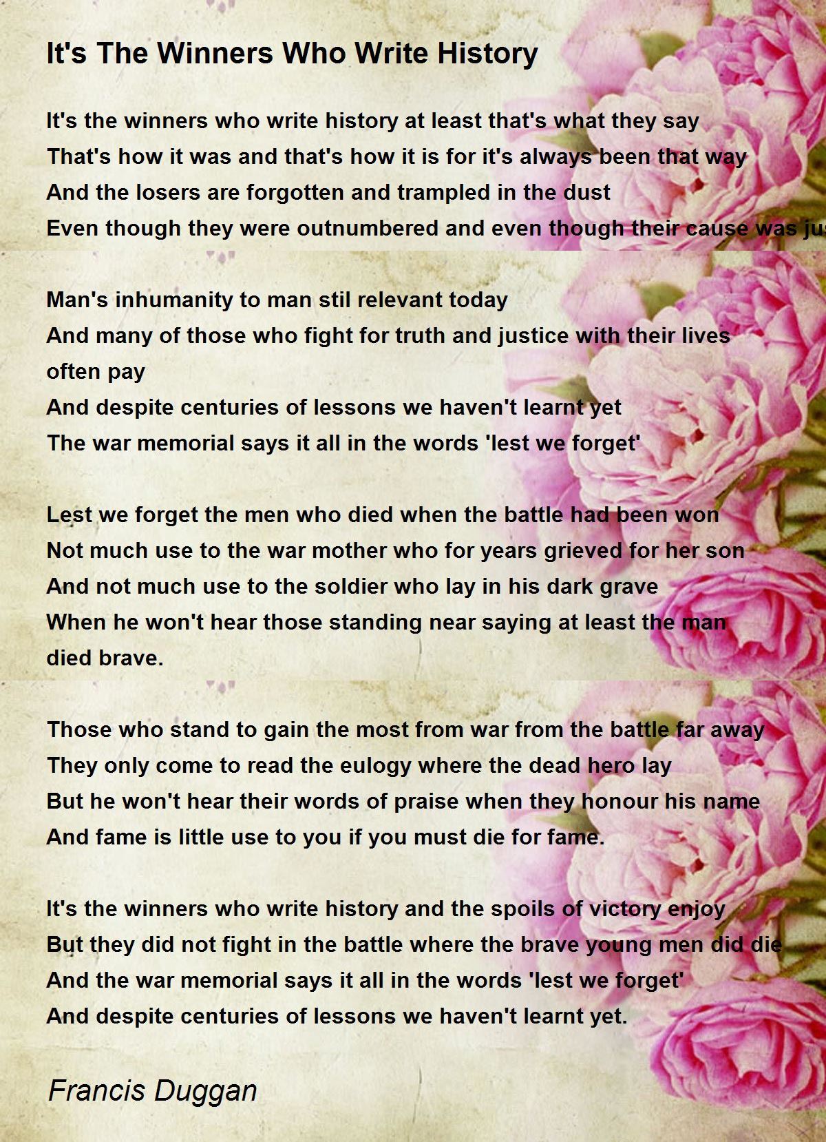 It's The Winners Who Write History - It's The Winners Who Write History ...