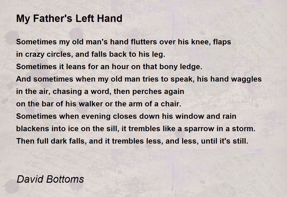 My Father S Hands Poem Summary at Jaxon Ricardo blog
