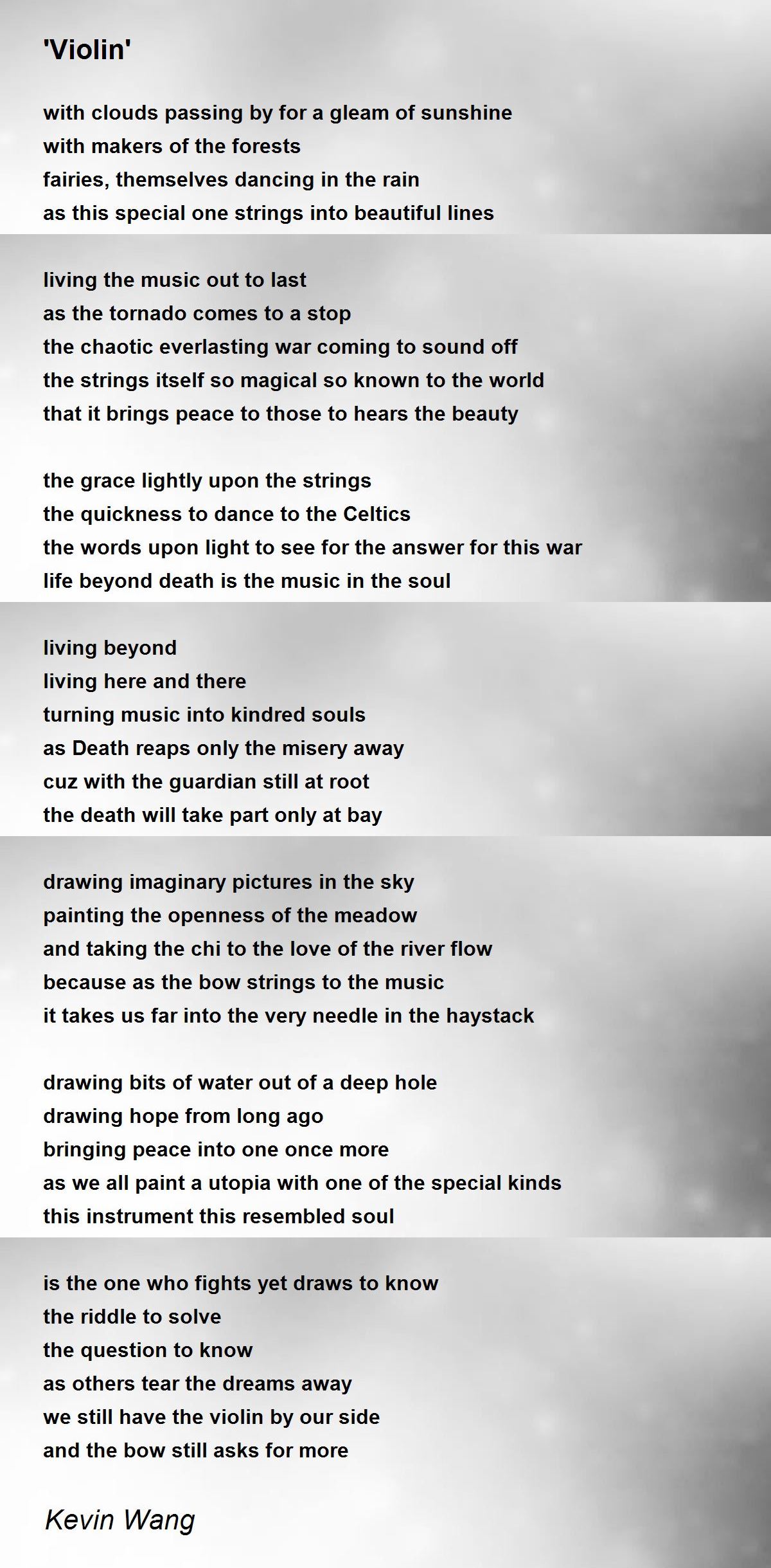 'Violin' - 'Violin' Poem by Kevin Wang
