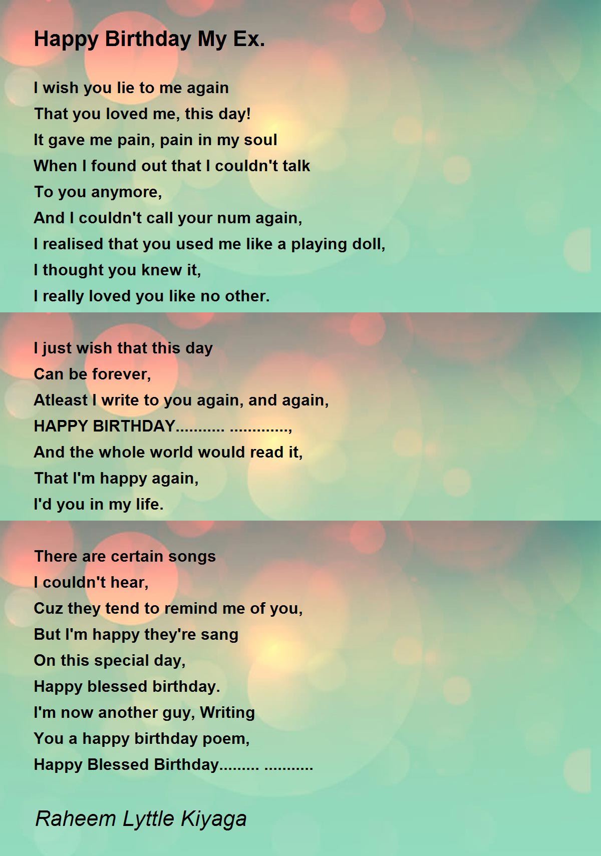 Happy Birthday Poems For An Ex Boyfriend To Come Back | Sitedoct.org