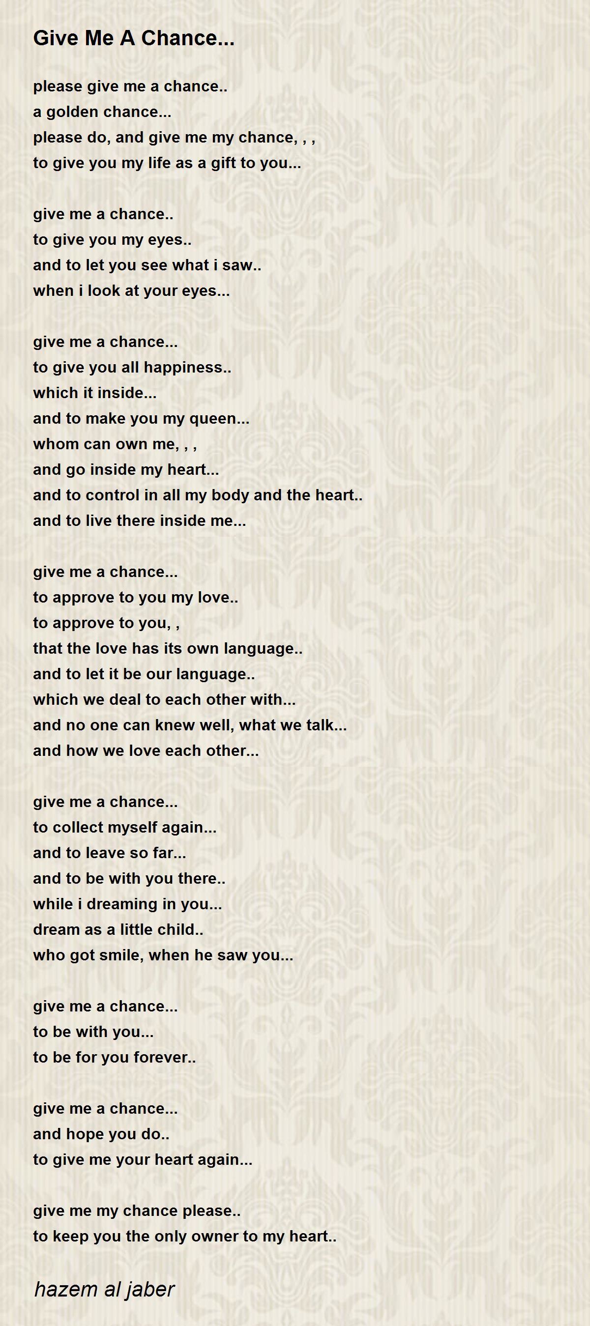 Will You Give Me Another Chance Quotes