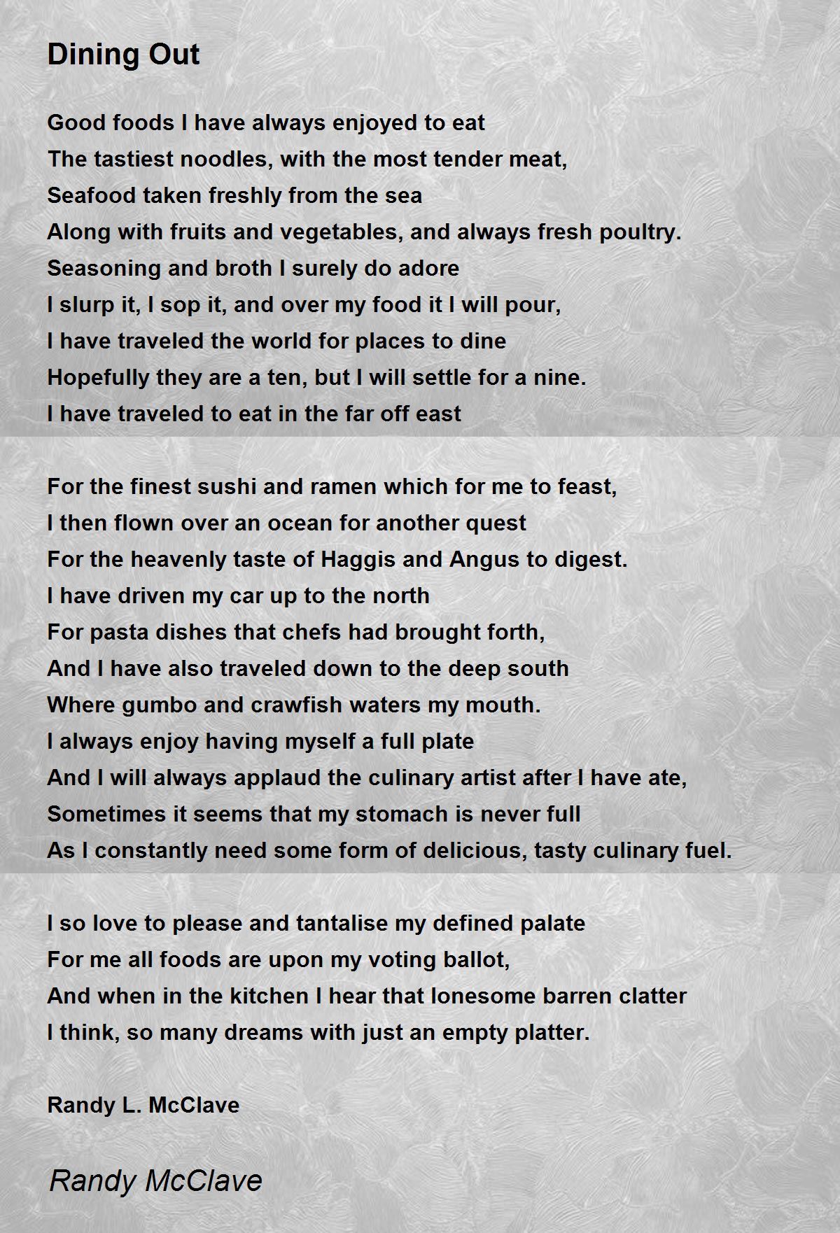 Dining Out Words