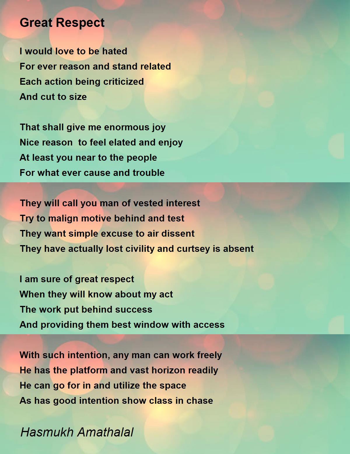 Respect Poem