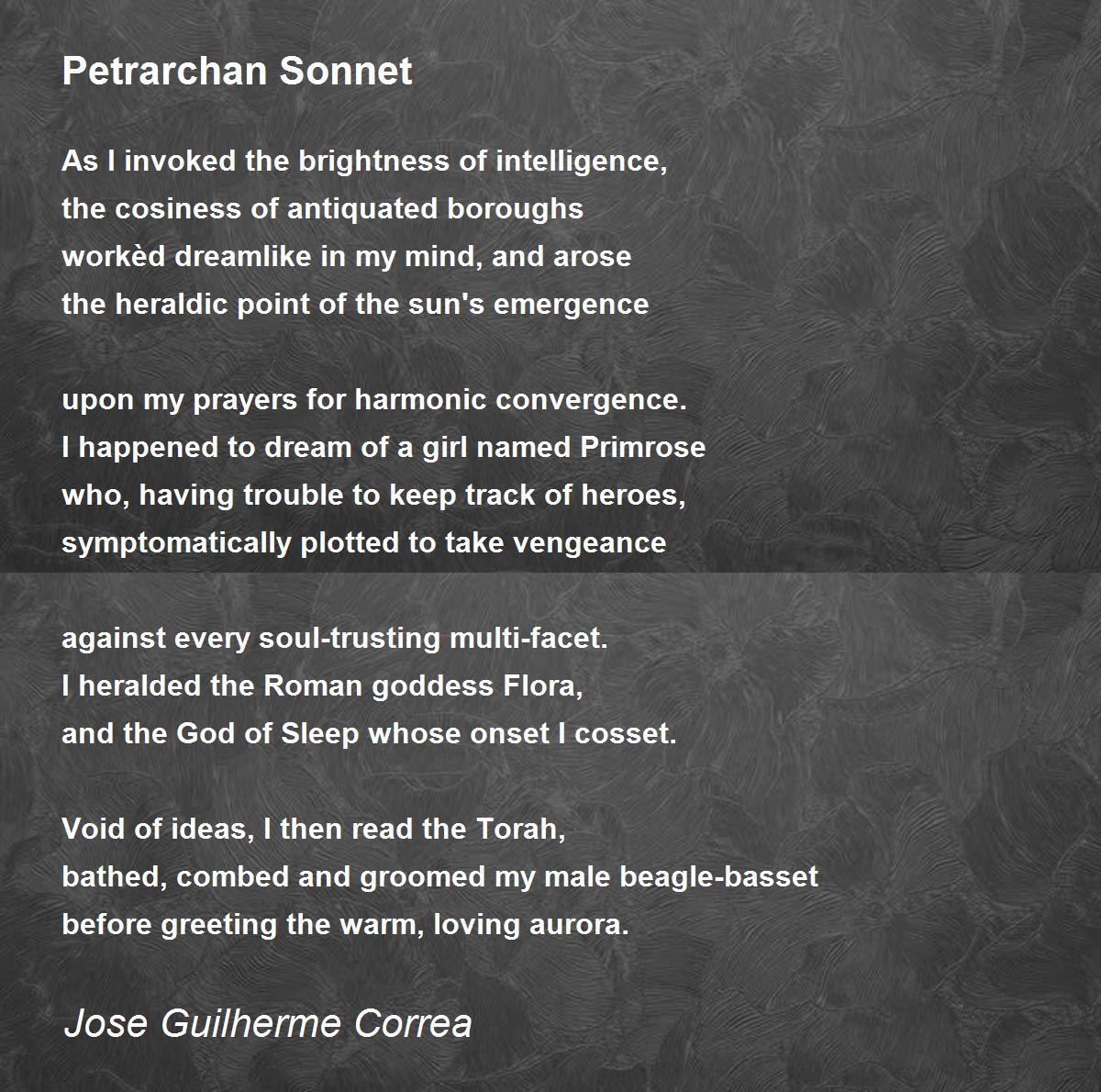 Esquema De Rimas Do Soneto Petrarchan PPT Sonnets PowerPoint