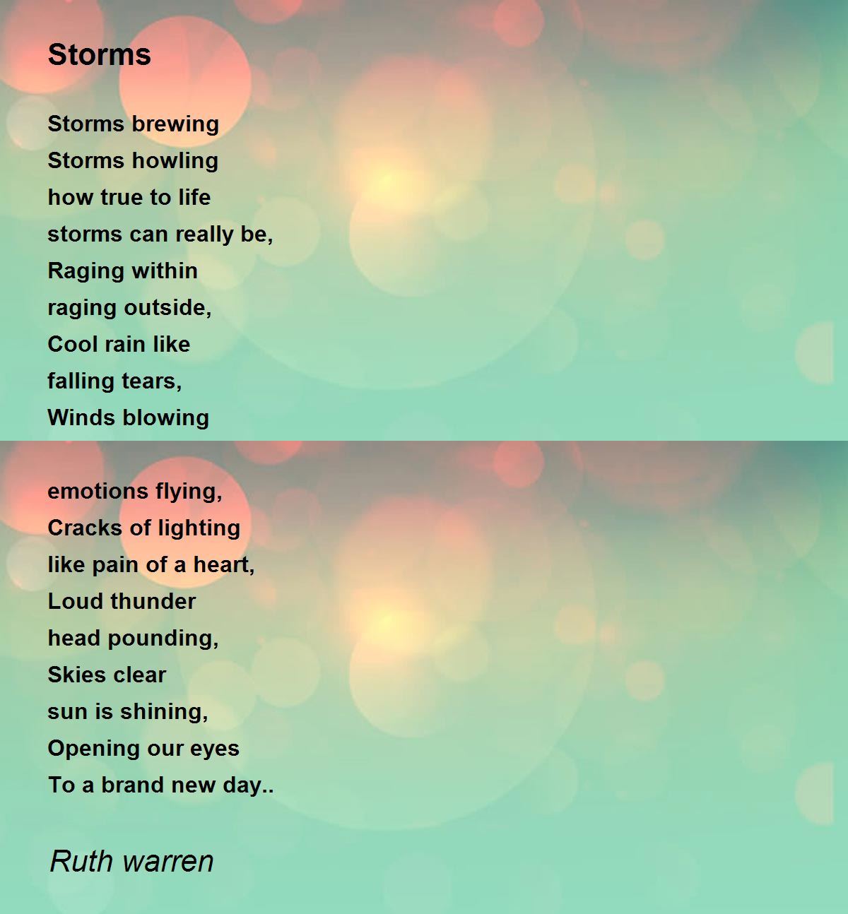 Storms - Storms Poem by Ruth warren
