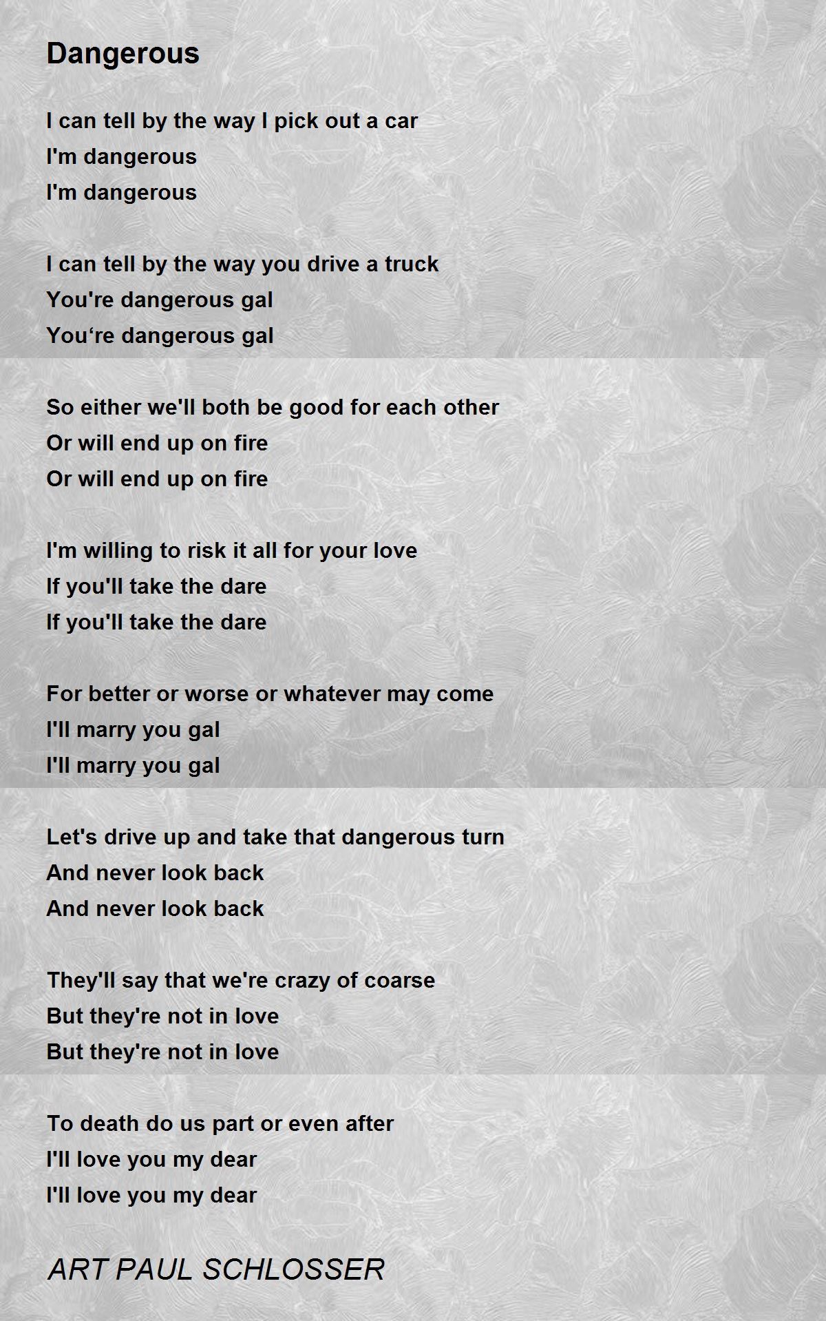 Dangerous Poem Quotes
