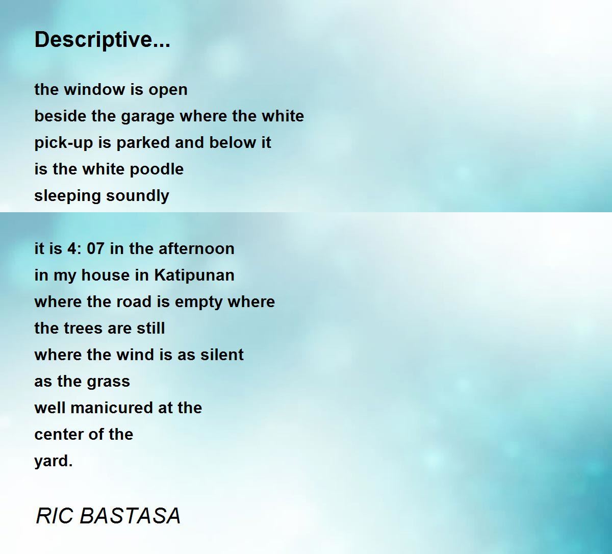 Descriptive Descriptive Poem By RIC BASTASA descriptive-descriptive-poem-by-ric-bastasa