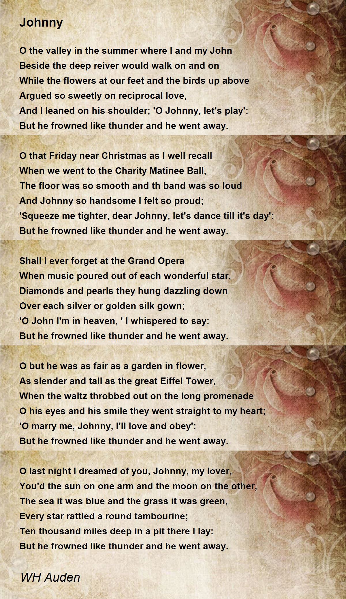 Johnny Poem by WH Auden - Poem Hunter