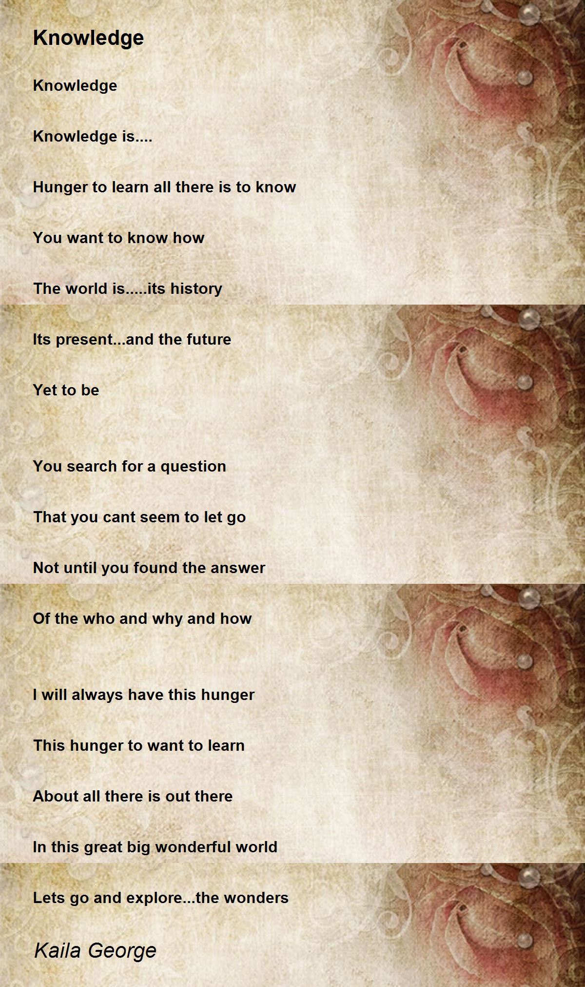 Knowledge Poems Quotes