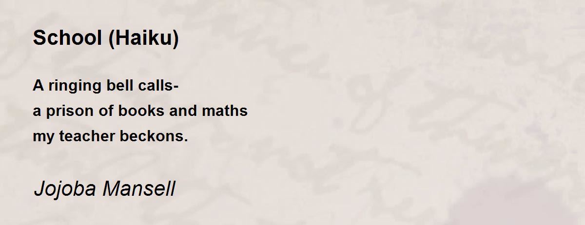 Haiku Lesson Plans For High School