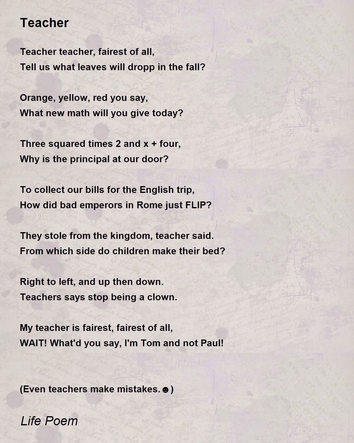 Funny English Poems