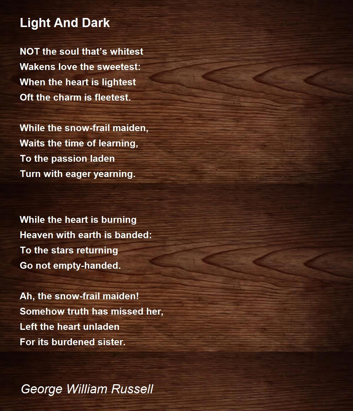 Children's Poems About Light And Dark at Kaitlyn Maund blog