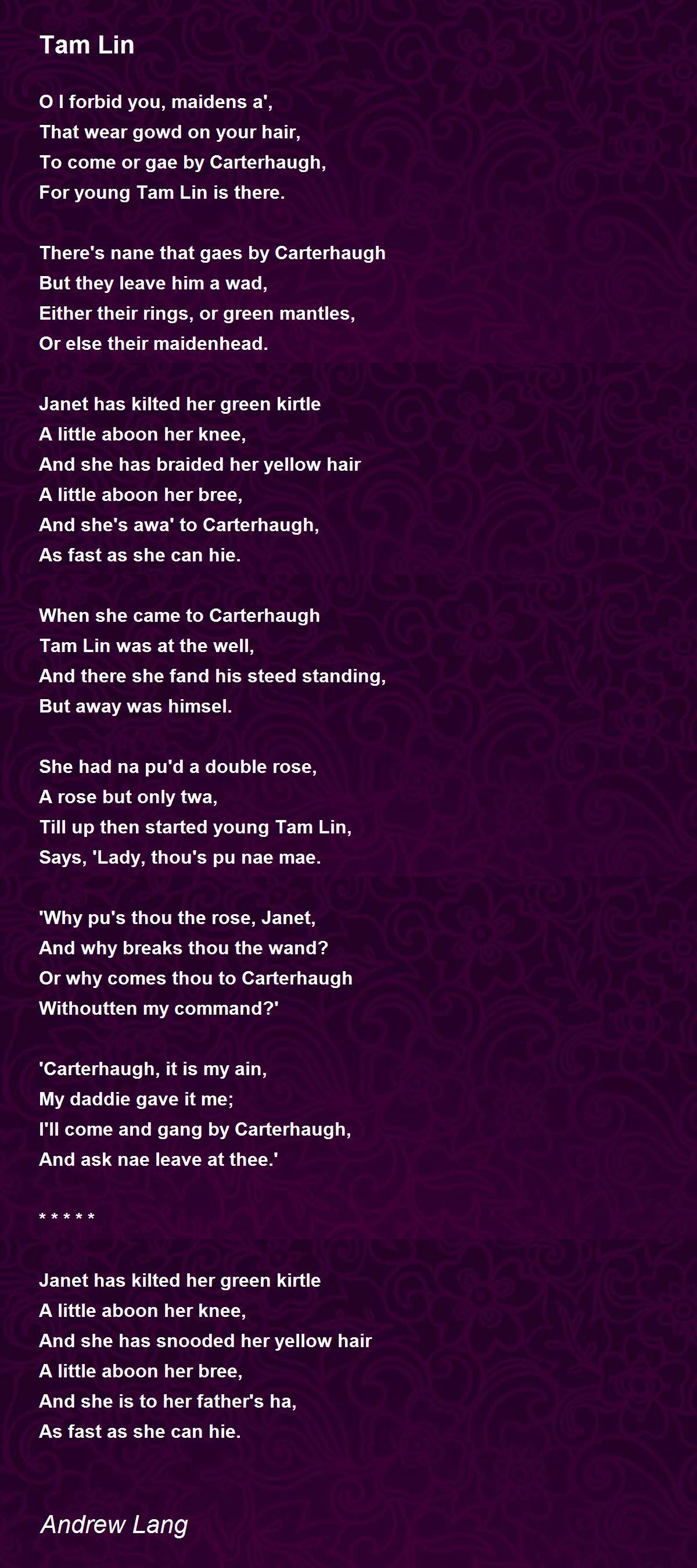 Tam Lin - Tam Lin Poem by Andrew Lang