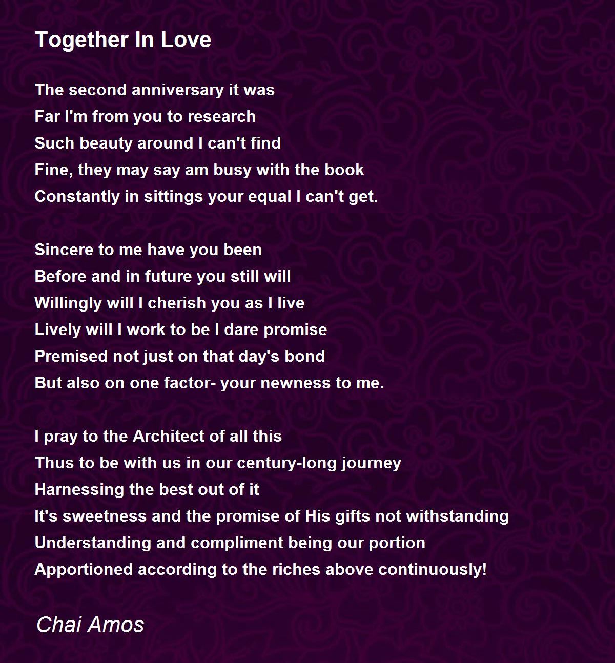 Together In Love by Chai Amos - Together In Love Poem