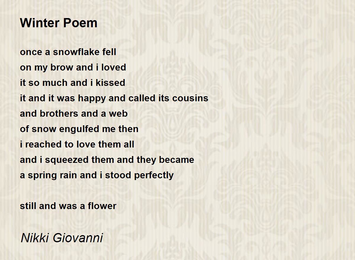 Printable Winter Poems