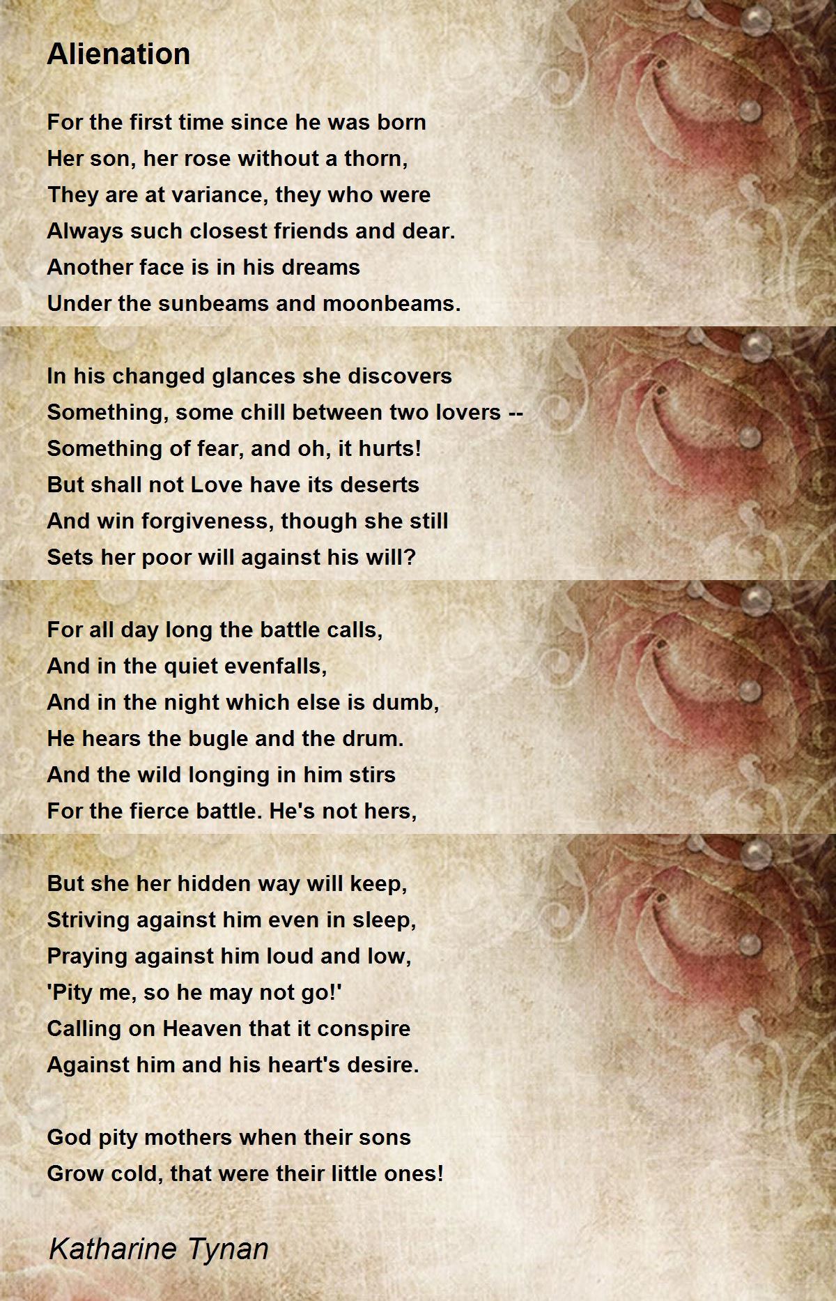 Alienation Poem by Katharine Tynan - Poem Hunter