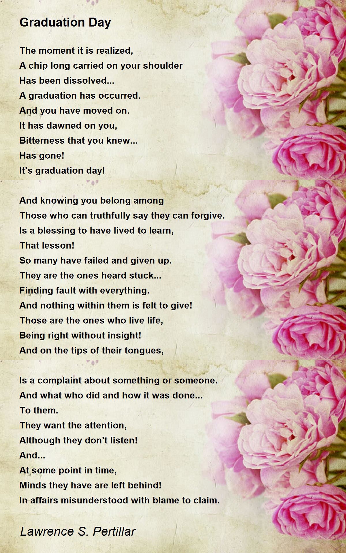 Printable High School Graduation Poems Kindergarten Graduation Poem