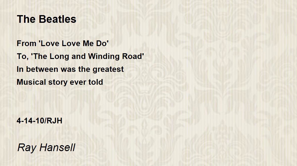 The Beatles - The Beatles Poem by Ray Hansell