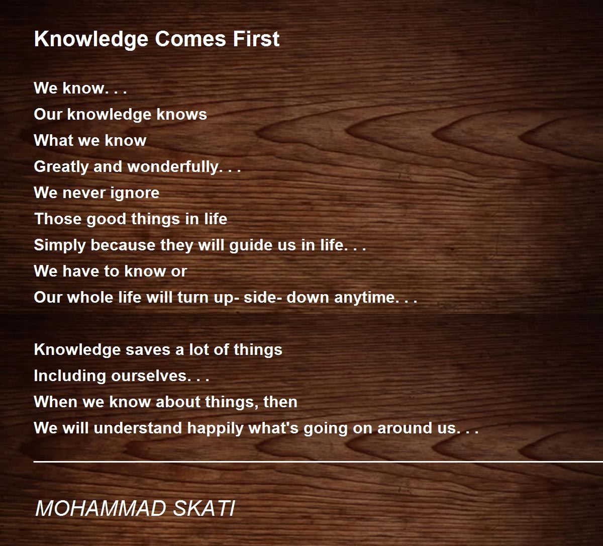 Knowledge Poems Quotes