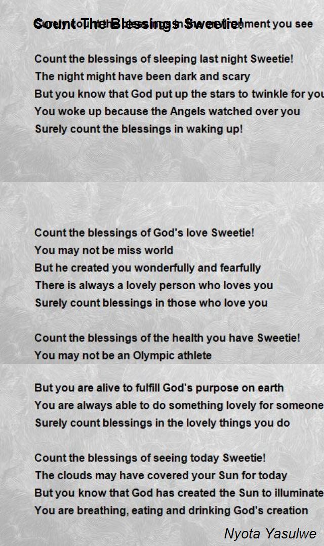 Count Your Blessings Poem