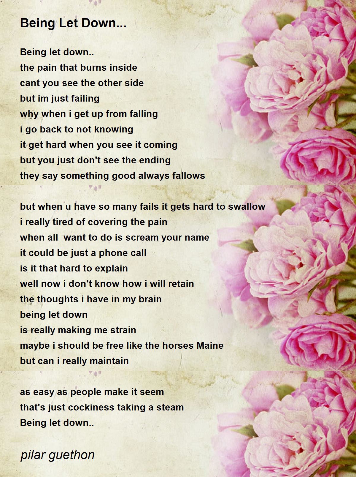 Let Down Poems Quotes