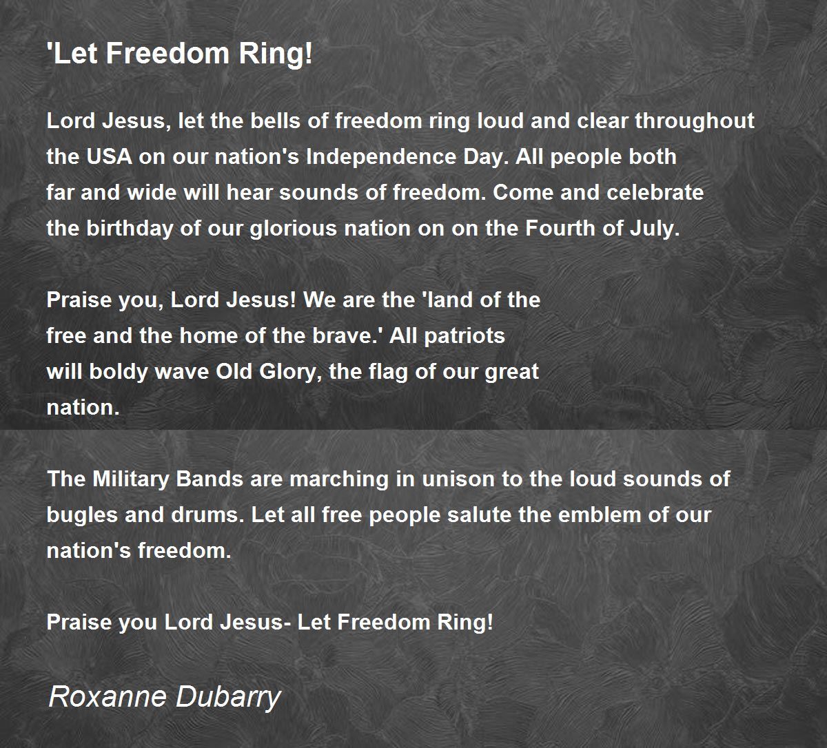 Let Freedom Ring For Schedule