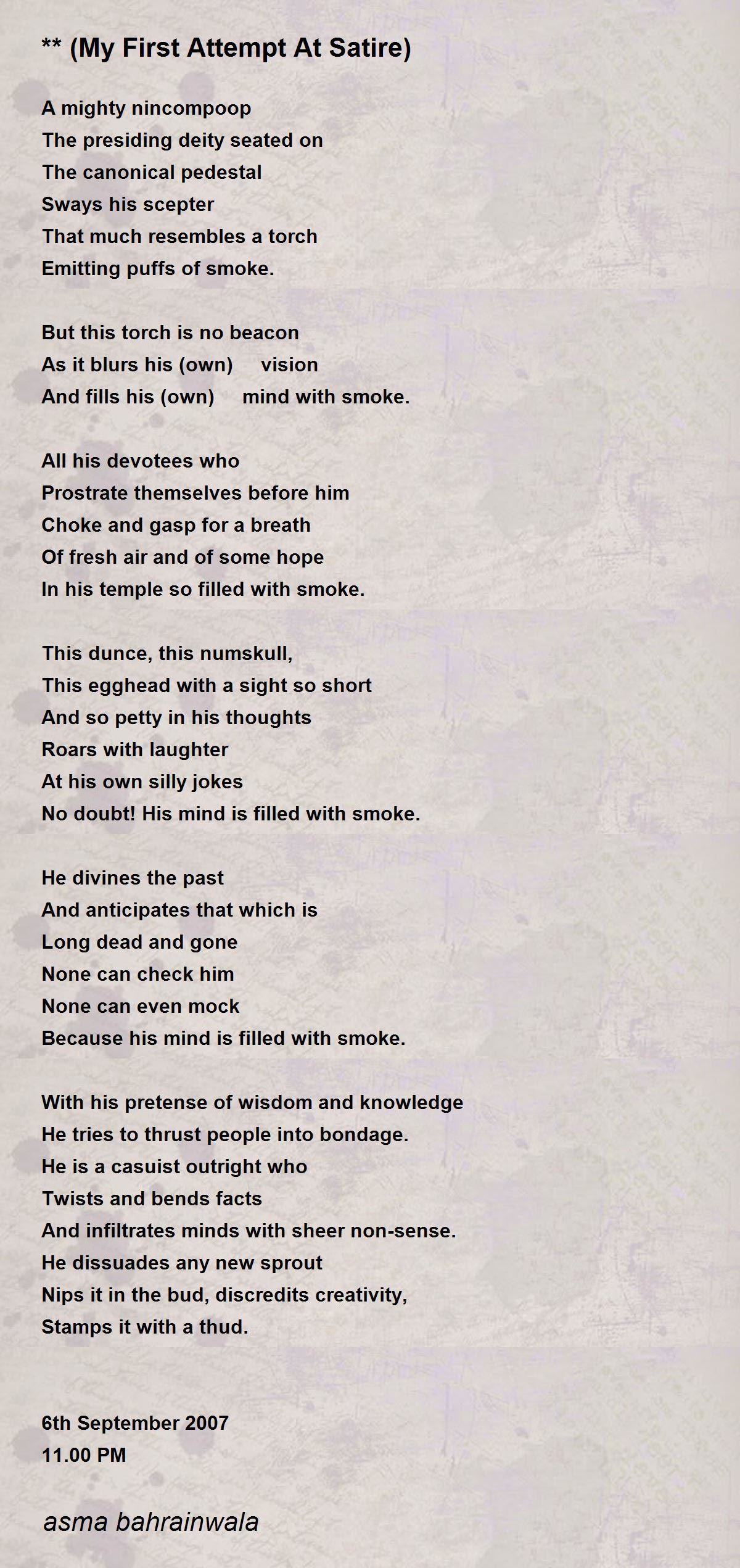 Parody Poem Examples